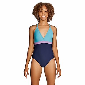 Speedo Women's Standard Swimsuit One Piece Adjustable Crossback Contemporary Cut, Porcelain, 8