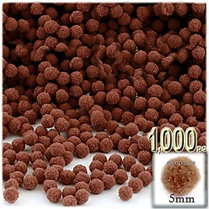 The Crafts Outlet Polyester Pom Poms, Solid Color, 5mm/0.20-inch, 200-pc, Orange