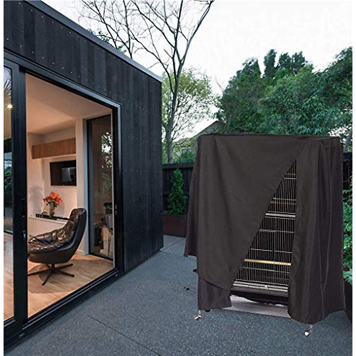 FLR Universal Bird Cage Cover, Breathable Material Good Night Cover for Parrot Waterproof Durable Outdoor Large Bird Cage Cover (40x27x48)