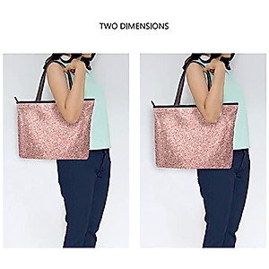 Rose Gold Tote Handbags for Women Large Capacity Work Purse Designer Shoulder Bags