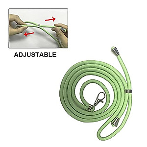 Universal Cell Phone Lanyard, Adjustable Nylon Neck Strap with Connector, Crossbody Phone Lanyard Compatible with Full Coverage Phone Case (Green)