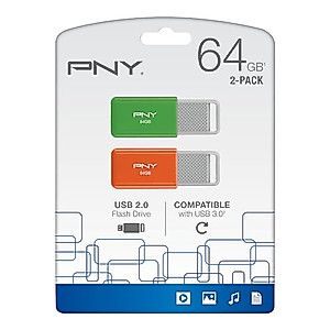 PNY 64GB USB 2.0 Flash Drive 2-Pack