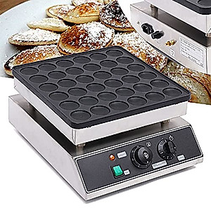 Mini Dutch Pancake Baker Maker, Commercial Electric Nonstick 36Pcs 1.9Inch Poffertje Mini Waffle Pancake Maker Stainless Steel for Restaurants, Cafes Shops