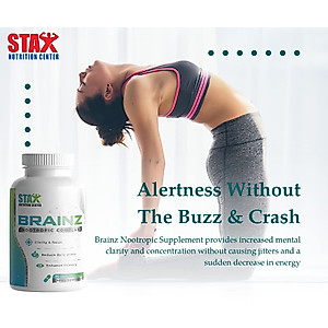 Stax Brainz Nootropic Brain Supplement, Brain Booster - Memory Supplement for Brain Function, Memory and Focus - Memory Pills to Help Reduce Daily Stress, Support Brain Health Mind Clarity - Alpha GPC