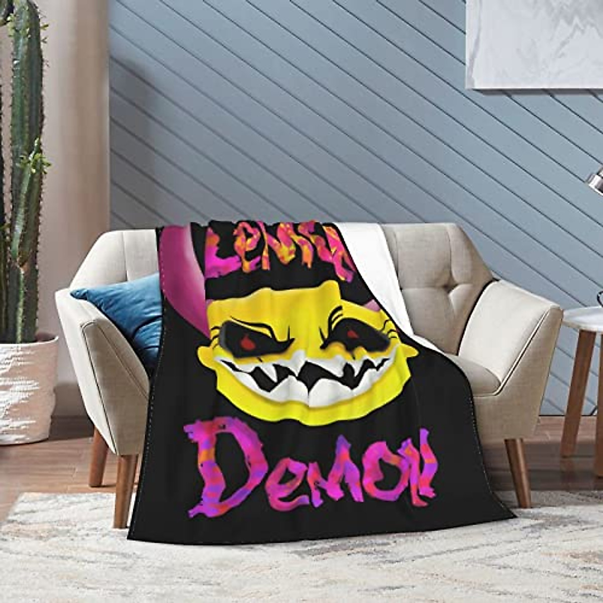 Lemon Demon Blanket Flannel Super Soft Fleece Lightweight Throw Blanket for Bed Couch Sofa 50"X40"