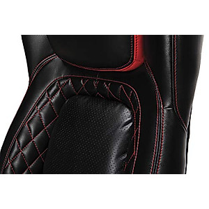 OFM Essentials Collection Racing Style SofThread Leather High Back Office Chair, in Red