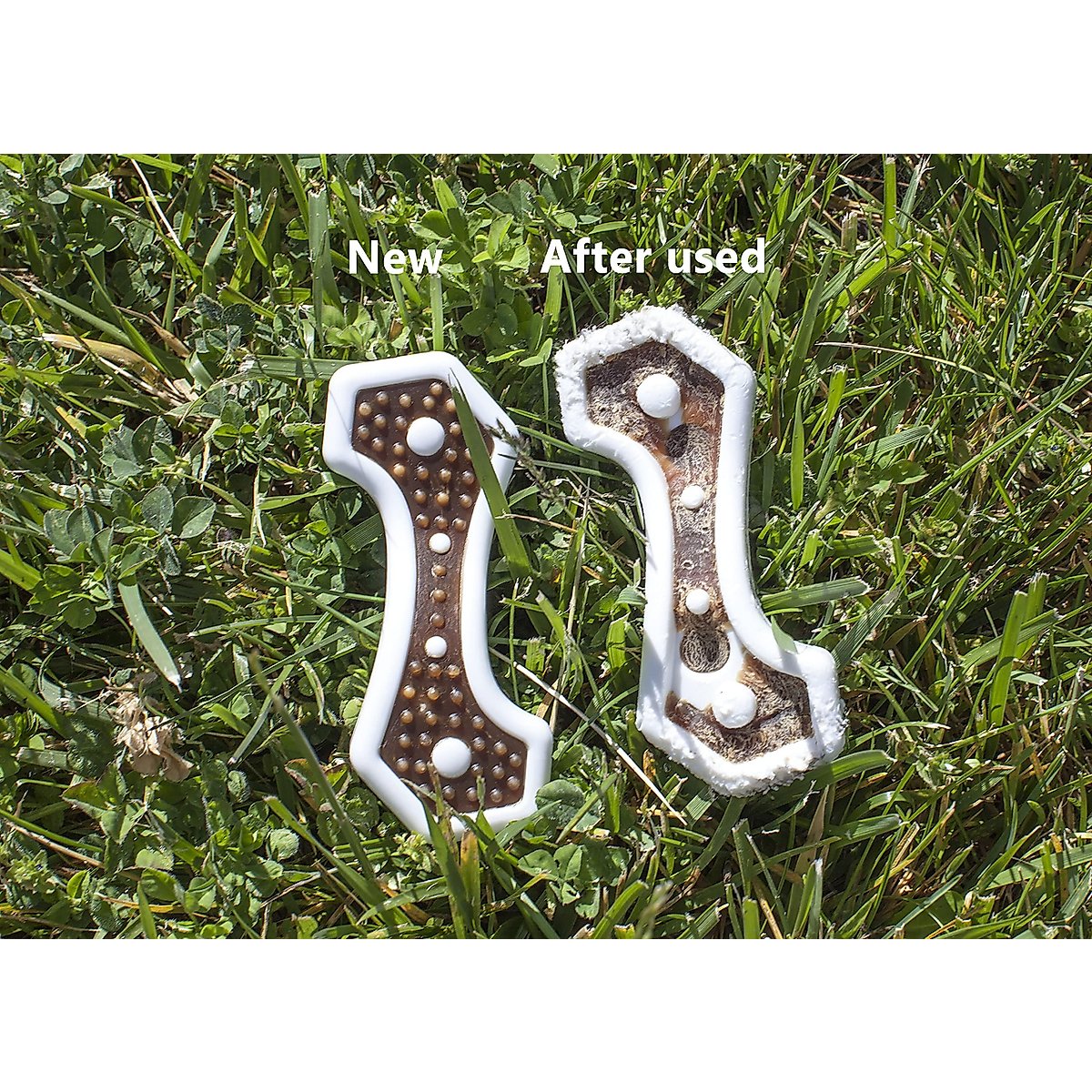 ONTWOPETS 2in 1 Dog Chew Toys for Aggressive Chewers - Nylon Dog Chew Toy with Edible Treat Layer (Bone_New, Large)