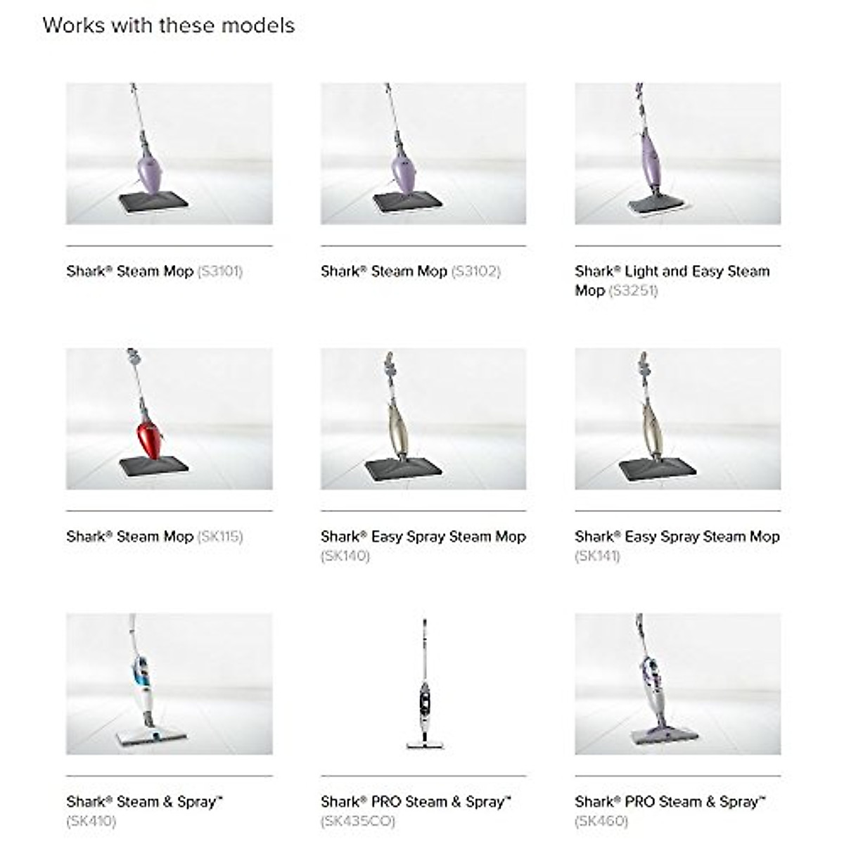 AI-Vacuum Shark Steam and Spray Mop Cleaning Pads 6 pc, for S3101, S3102, S3250, S3251, SK115, SK140, SK141, SK435CO, SK460