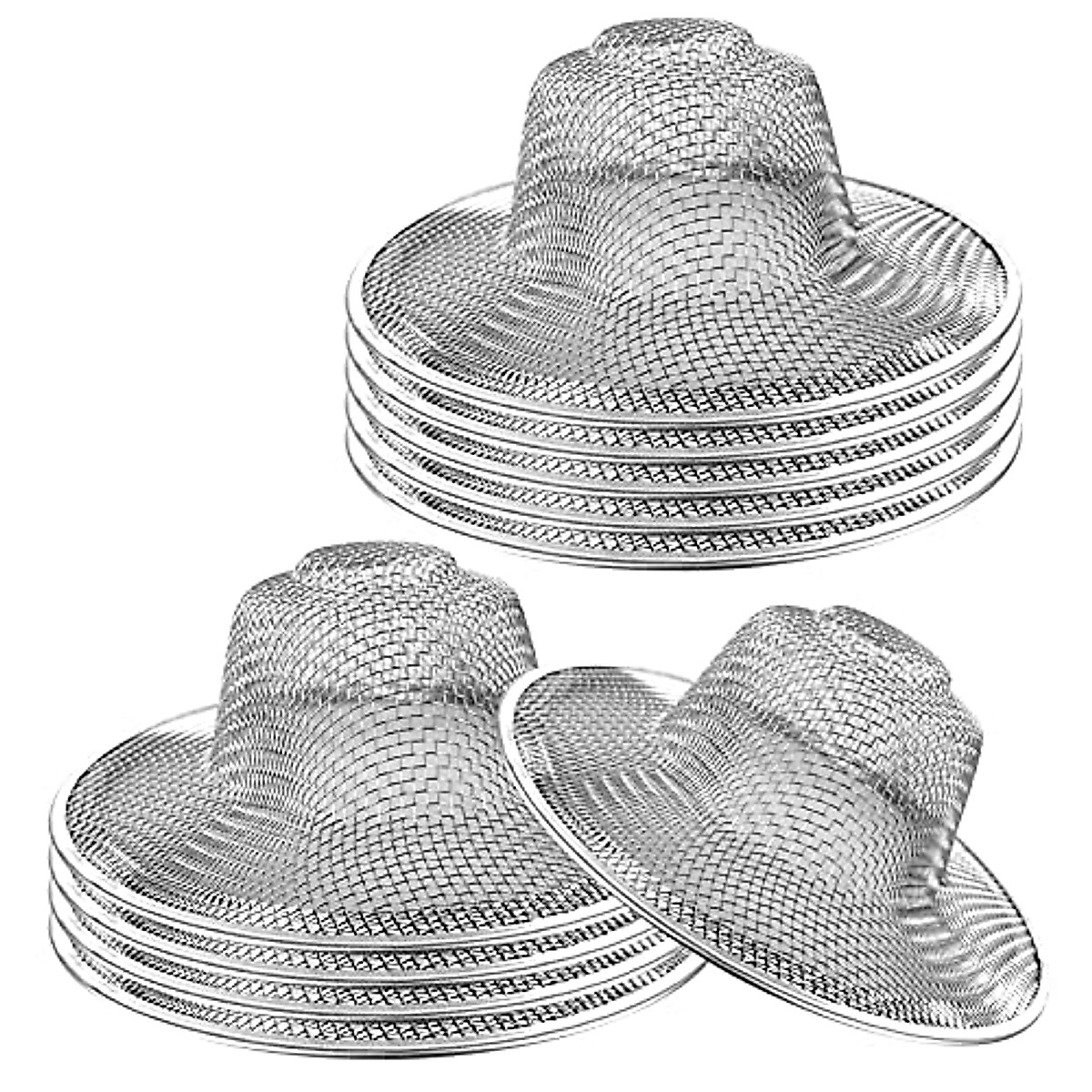 10pcs Mesh Sink Strainer, 4.5" Diameter Stainless Steel Slop Basket Filter Trap, Metal Kitchen Drain Strainer, Hair Basket Drain - Fits Most Kitchen Sinks, Bathroom Sinks,Shower Drains,Floor Drain