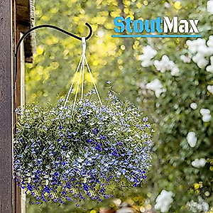 Garden Wall Big Bend Hooks Wall Hanger Iron Hooks Plant Bracket Hanger Hooks 2 pcs + 2 Half-Round Hook for Indoor/Outdoor/Terrace 8 inch Premium Home Decoration Robust and Long Service Life(Black)