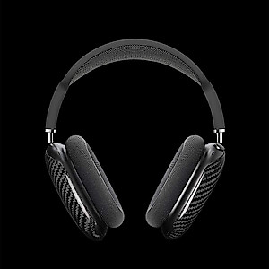 MONOCARBON Real Carbon Fiber Case for Airpods Max,Military Grade Protective Hard Cover for Apple Airpods Max Headphone from Daily Scratch,High-End Luxury Essential Accessories-Twill Glossy Black