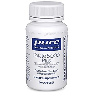 Pure Encapsulations - Folate 5,000 Plus - Activated Folate, Vitamin B12 and B6 Combination - 60 Capsules