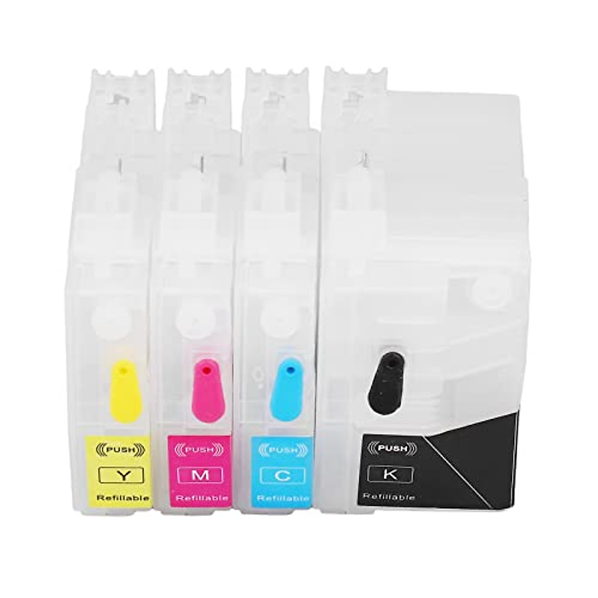 Refill Cartridge Replacement, Sturdy Refill Cartridge Smoothly Output Good Sealing Magenta Blue Yellow Black PP for Printer (LC3219)