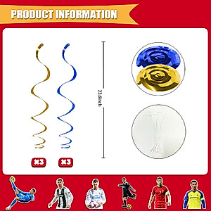 22pcs Soccer Star Party Decorations, Soccer Star Birthday Party Decorations Set includes Soccer Star Cupcake Topper, Banner, Centerpieces and Hanging Swirls, Soccer Star Birthday Decorations