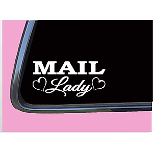 Mail Lady TP 736 8" Decal Sticker us mailman carrier frequent stops mailbox girl