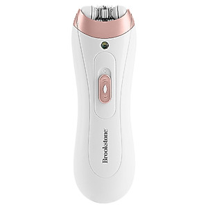 Brookstone Holiday Epilator for Women | Cordless Epilator for Face, Bikini and Legs | Battery Operated with LED Light