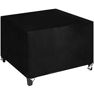 Bbqzone 31x31x24 Inches Fire Pit Cover Square, Fit for 28/30/31 inch Square Fire Pit Table, Heavy Duty Fabric with PVC Coating Rainproof and Windproof