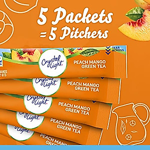 Crystal Light Sugar-Free Peach Mango Green Tea Naturally Flavored Powdered Drink Mix 60 Count Pitcher Packets