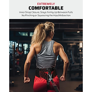 THEFITGUY Sled Pulling Belt, Adjustable Closure, 2 Sled Pulling Straps & 4 Hooks Included - for Resistance Training, Strength Training, Agility, Pulling Backwards, Front and Sides