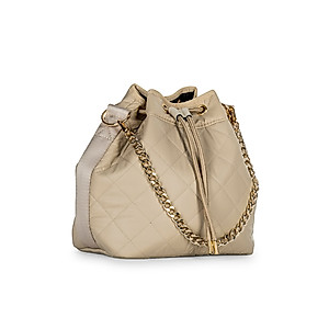 Haute Shore - Lindsey Buff Puffer Bucket Bag Beige Camo W/Orange & Peach Stripe