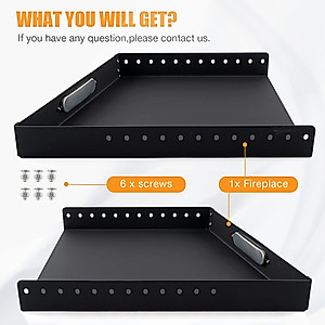 Adjustable Fireplace Tray for Ash Collection, Expandable Ash Pan for Up to 31" Fireplace Grates, Galvanized Steel Ash and Ember Holder Pan, Fireplace Pan Included Nuts and Bolts