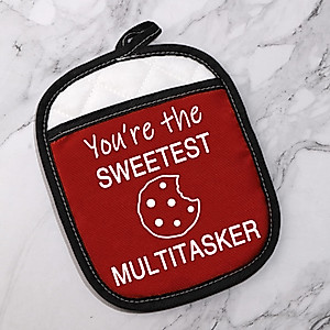 Teacher Appreciation Gift You’re The Sweet Multitasker Pot Holder Teacher Gift (Sweet Multitasker Red)