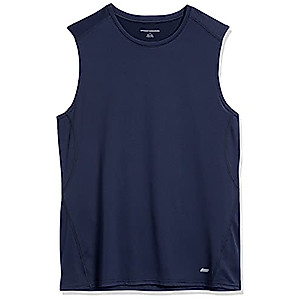 Amazon Essentials Men's Tech Stretch Muscle Shirt, Navy, Large