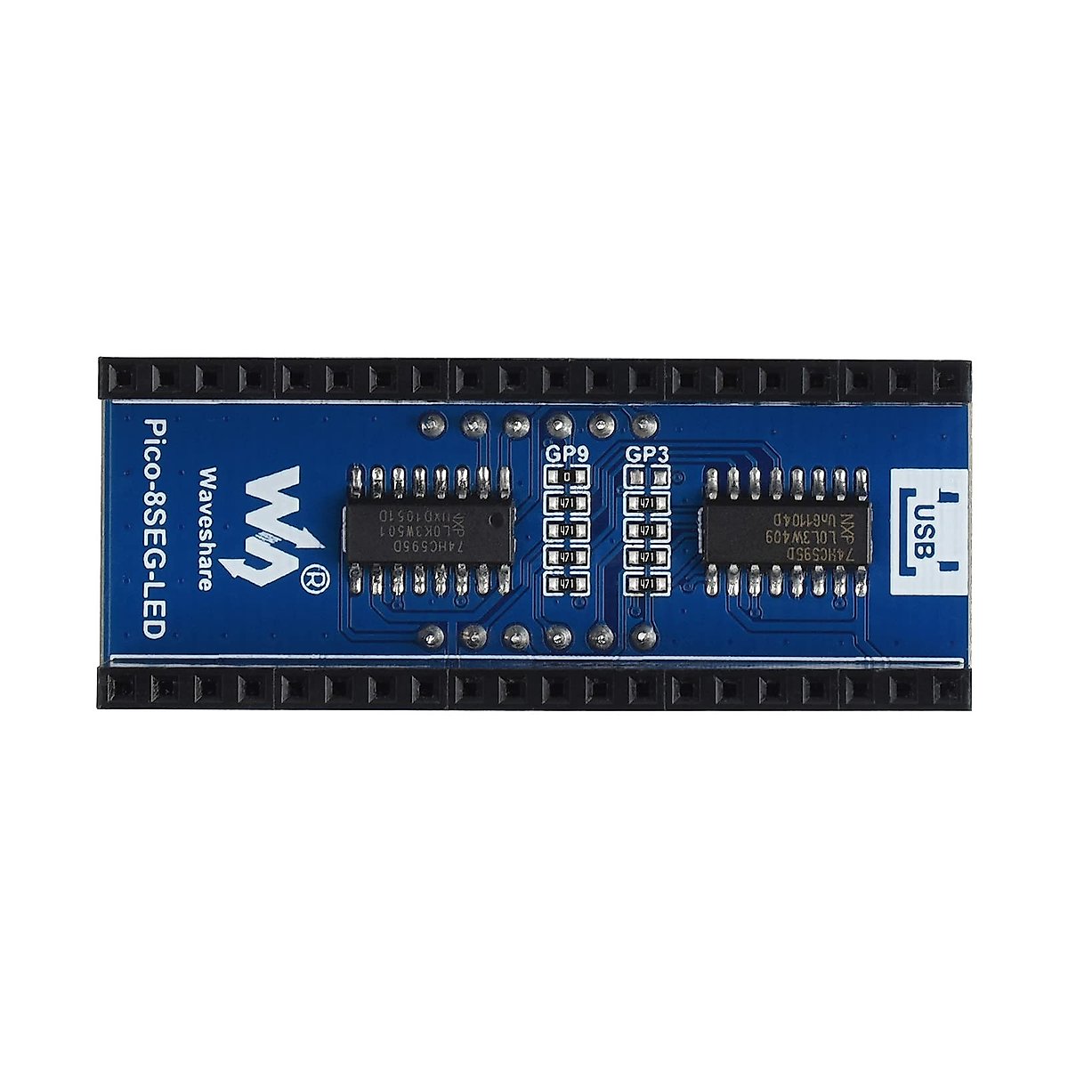 waveshare 4-Digit 8-Segment Display Module for Raspberry Pi Pico Embedded 74HC595 Driver SPI-Compatible Comes with Raspberry Pi Pico C/C++ and MicroPython Demo