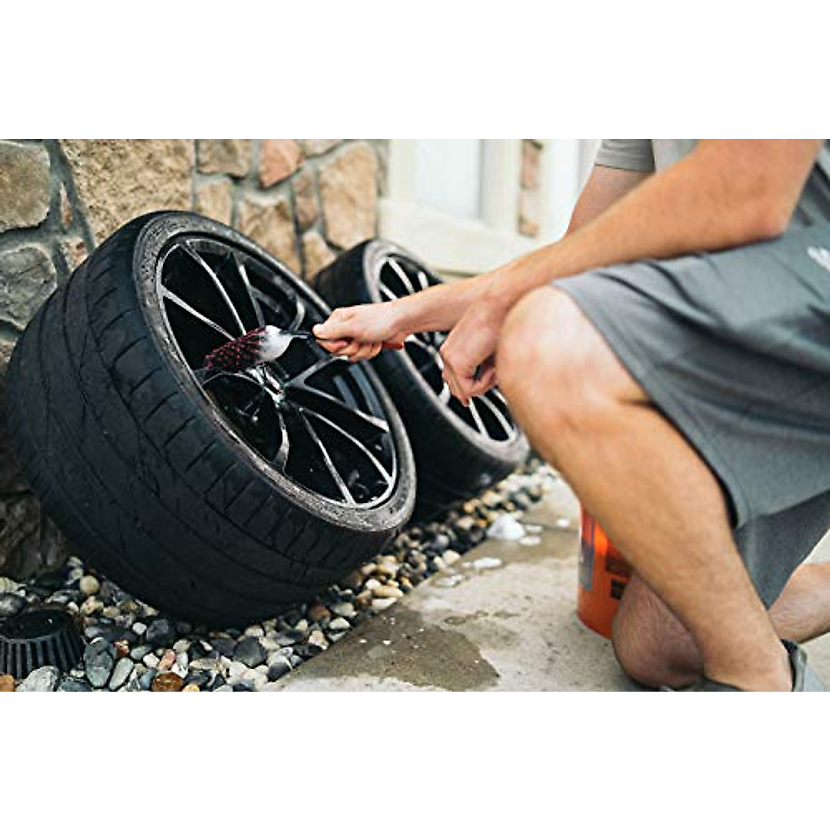 Liquid X Original Wheel Woolies Brushes 3 Piece Kit - Includes Angled Caliper Spoke Brush - USA Made - Black - New & Improved