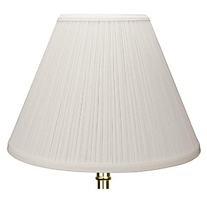 FenchelShades.com Set of 2 Lampshades 6.5" Top Diameter x 15" Bottom Diameter x 11" Slant Height with Washer (Spider) Attachment for Lamps with a Harp (Pleated Mushroom Cream)