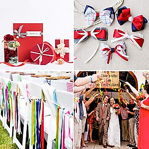 500 Yard Fabric Ribbon Satin Ribbon Rolls Silk Satin Roll, 25 Yard/Rolls, 20 Rolls, Valentines Ribbon for Gift Package Wrapping Ribbon Bow Making Crafts Sewing Party Wedding, 2/5 Inch Wide