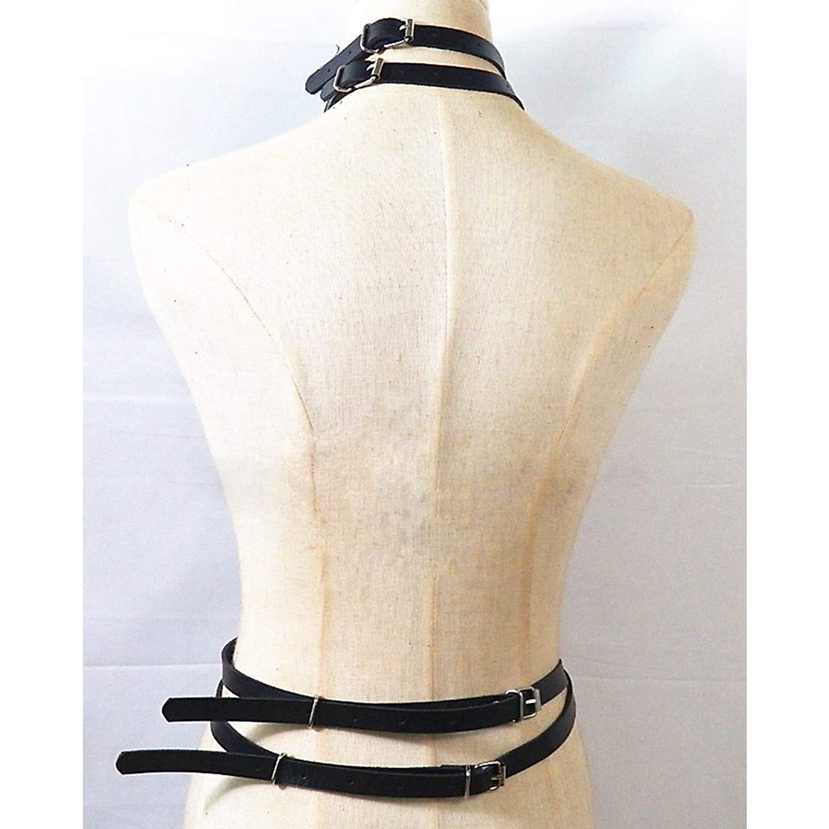Women Leather Body Chest Harness Waist Belt Straps Suspenders Punk Adjustable (QS026)