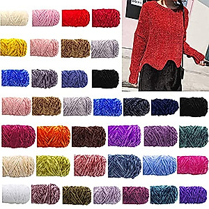 Velvet Chenille Yarn for Hand-Knitted Medium Thick Faux Wool Crochet Thread DIY Craft Scarf Sweater Knitting Supplies Yarn for Knitting Blankets