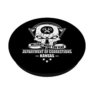 Kansas Department Of Corrections Officer Skull Prison PopSockets Swappable PopGrip