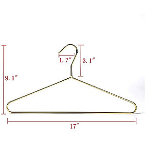 Quality Gold Modern Extra Heavy Duty Metal Hangers – Clothing Thin Compact Hanger – Coated Metal Hangers for Wardrobe – Shirt Pants Slim Hanger - 10 Pack