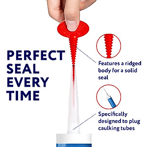 IMPRESA [10 Pack] Caulk Saver Caps Plugs - Caulk Tube Sealer Caps Tool for Most Applicator Tubes - Caulk Nozzle Tip Stopper to Prevent Drying - Caulk Tube Savers - Easy Cut Tube Tip Covers w/Handle