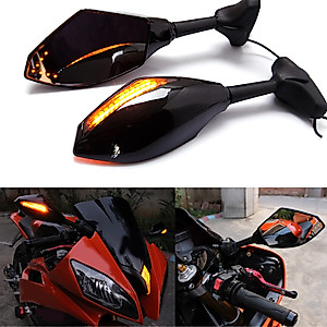 Motorcycle Led Turn Signal Side Mirrors For Yamaha YZF600 YZF R6 FZR600 Honda CBR600