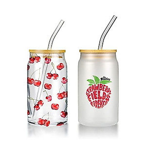 Hazelio 6 Pack Frosted Sublimation Glass Blanks With Bamboo Lid,16 OZ Sublimation Beer Can Glass Cups,Drinking Glasses Jars Mugs Tumblers With Straw,Ideal for Whiskey,Iced Coffee,Juice,Soda,Water