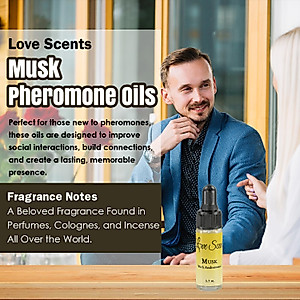 Love Scent Pheromone Oils, Pheromone Oil with AndrosteNOL, Body Oil Perfume for Women and Men, Long-Lasting Fragrance Body Oil (Sweet Cream, 3.7 ml)