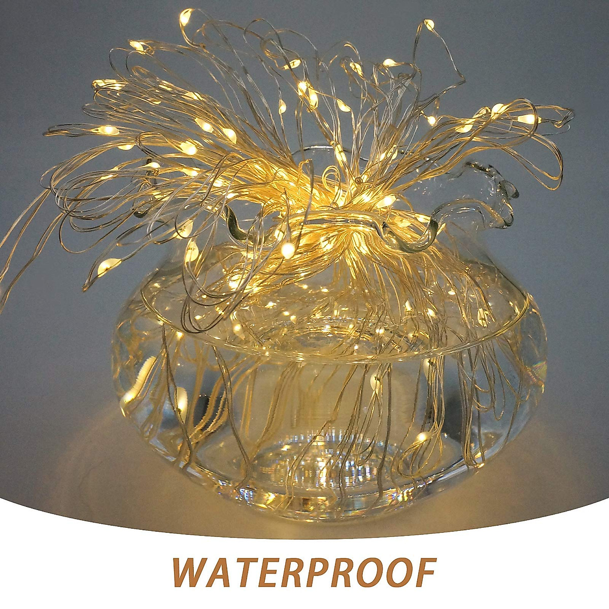 YiShine 200 LED Solar Wire Lights 72FT String Fairy Lights with 8 Modes Outdoor Waterproof Warm White Lights for Home Garden Patio Wedding and Party Bright Light Festival Decoration