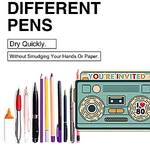 80s Birthday Party Invitations with Envelopes, 20 Set 80's Cassette Tape Shaped Invitations Birthday Bday Party Invites Supplies Favors, Double-Sided