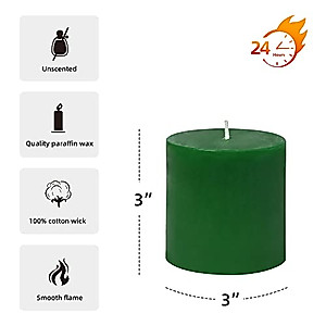 Zest Candle Pillar Candle, 3 by 3-Inch, Hunter Green