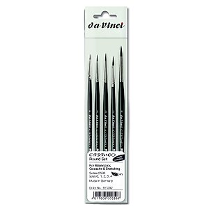 da Vinci Brushes 5598 Casaneo Round (Sizes 0,1,2,3,4) Artist Brush Set, Black, 5 Count