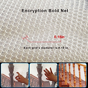 Winkeyes Children Safety Rail Balcony Stairs Safety Net Banister Stair Net for Kids/Pet/Toy Safety on Indoor/Outdoor Stairs, Balcony, or Patios, 9.8 x 2.5 ft