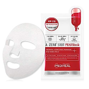MEDIHEAL A-zero Shot PHAR Oil-Moisture Balance Mask Pack of 10 - Cotton Facial Mask Sheet for Sebum Control and Acne Relief for Acne-Prone Skin, Face Mask Sheet for Maintaining Oil-Moisture Balance, Pore Cleansing, and Minimizing