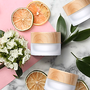 Glass Cosmetic Containers Empty Sample Jars with Leak Proof Lids Makeup Sample Containers for Lotion Cream Cosmetic (10 Pieces,5 Gram)