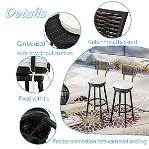 LOKATSE HOME Outdoor Swivel Bar Stools Set of 2 Chairs Armless for Pub Kitchen Cafe Patio Bistro, Beige