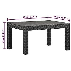 VRAXO 2 Piece Patio Lounge Set with Cushions PP Rattan Anthracite,Outdoor Furniture Sets-72.05lbs