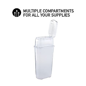 Rubbermaid Wrap N’ Craft, Plastic Storage Container for Wrapping Paper and Crafting Supplies, Fits Up to 20 Rolls of Standard 30” Wrapping Paper, Two Compartments, Slim Design, Clear Exterior