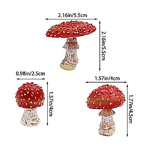 Three Pack Garden Mushroom Decor, Glowing Mushrooms in The Garden at Night, Garden Resin Mushroom Statue, Mushroom Statue Decor, Garden Pots Lawn Outdoor Decorations, Mushroom for Micro Landscape